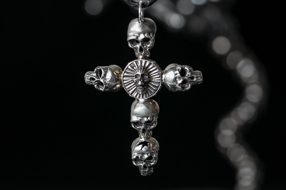 Screaming Skull Cross - Chris Slade Spirit of the Drum Jewelry