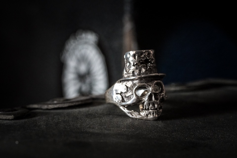 Top Hat Skull Ring - Chris Slade Spirit of the Drum Jewelry